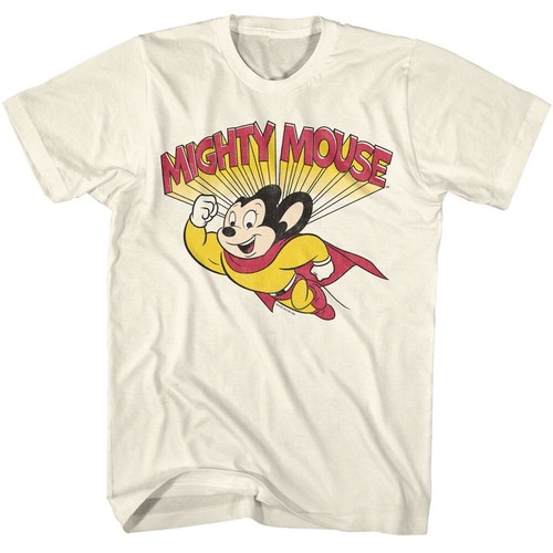 Mighty Mouse Adult T-Shirt New Superhero TV Cartoon FLYING LOGO ...