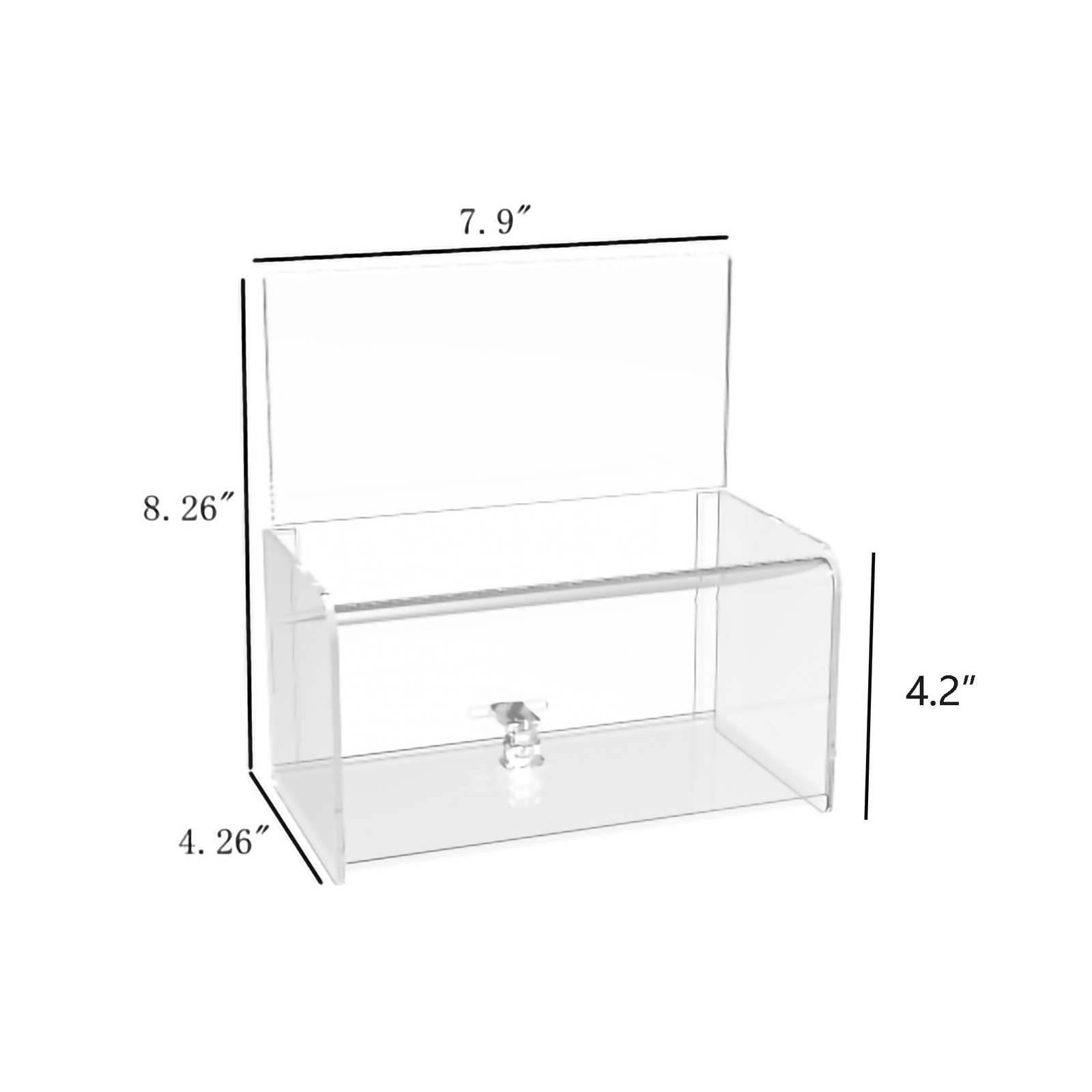 Clear Acrylic Plexiglass Donation Box Easy Drop Funnel Tip Box Charity ...