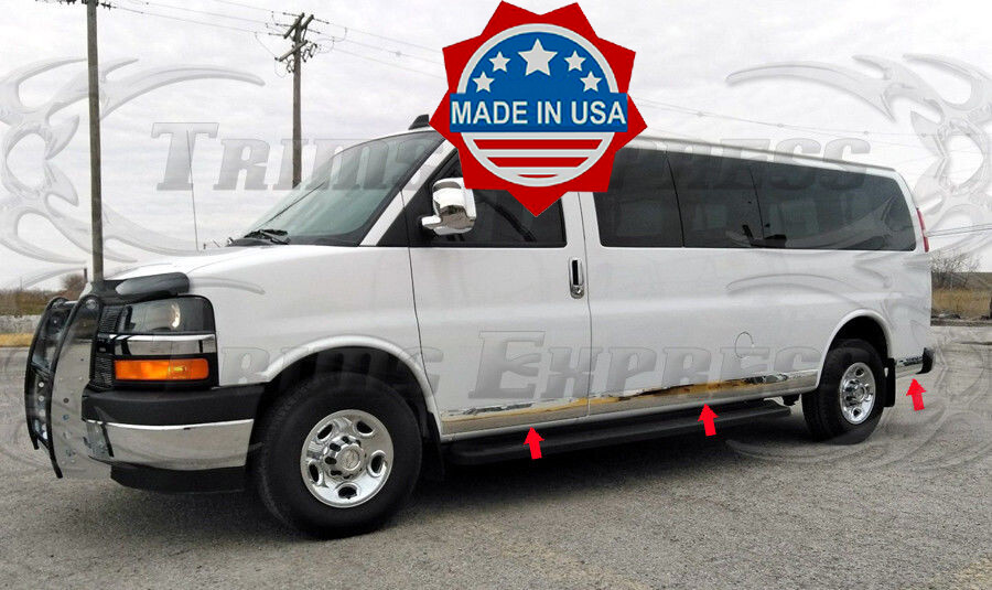 1995-2025 Chevy Express/GMC Savana EXT Cargo Van Rocker Panel Trim 8Pc ...
