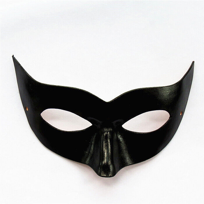 Handmade Black Leather Half Face Mask Halloween Movie Props Cosplay ...
