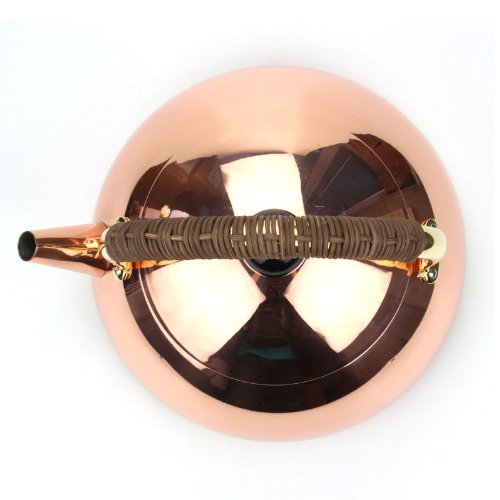 Pure Copper Kettle Pot with Lid Wood Handle S-820 2L 1929g 2000ml Japan ...