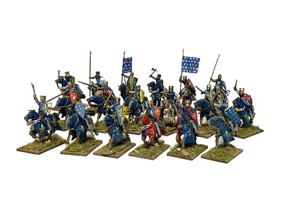 FRENCH MEDIEVAL CAVALRY ARMY 18 28mm painted historical wargames ...