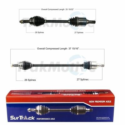 SurTrack Pair Set of 2 Front CV Axle Shafts For Mitsubishi Lancer 2008 ...