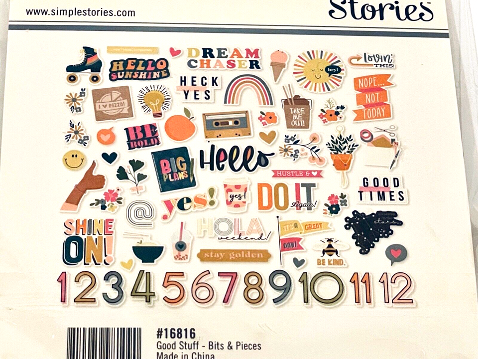 SIMPLE STORIES GOOD STUFF BITS & PIECES 63 PIECES | eBay