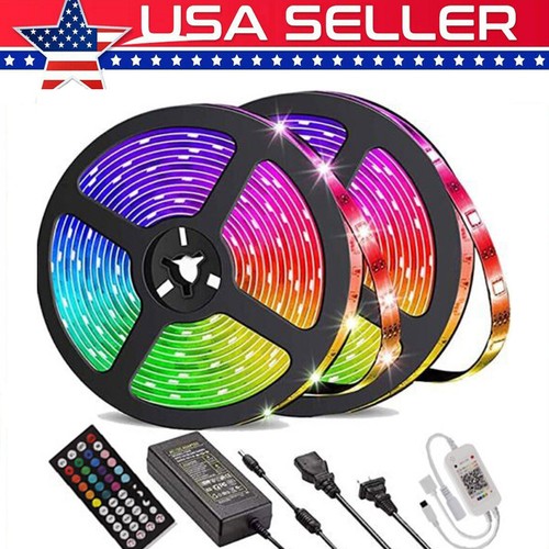 USA - LED Strip Lights 100ft 50ft 5050 RGB Room Light with Remote | eBay