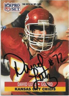 DAVID LUTZ Autographed Signed 1991 Pro Set Football card #533 Kansas ...