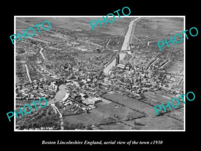 8x6 HISTORIC PHOTO OF BOSTON LINCOLNSHIRE ENGLAND AERIAL VIEW OF TOWN ...