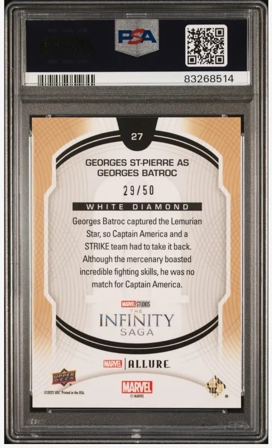 MARVEL ALLURE GUARDIANS UFC GEORGES ST-PIERRE BATROC White Diamond /50 ...