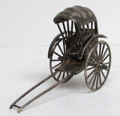 ANTIQUE CHINESE SILVER MINIATURE RICKSHAW TAXI | eBay