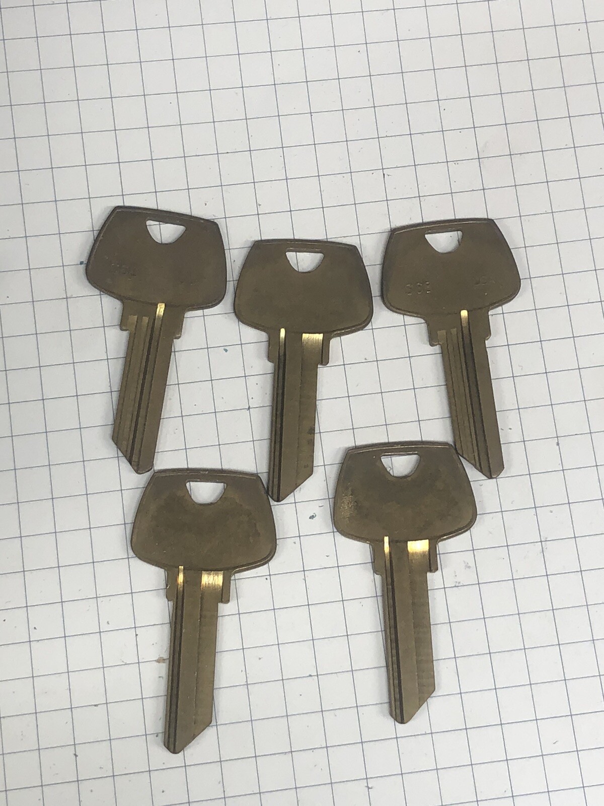 Lot of 5 S68 Key Blanks Sargent Yellow Brass 5 Pin Locksmith Commercial ...