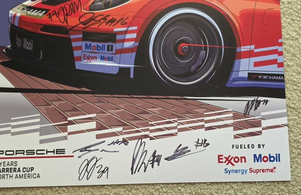 2025 Indianapolis IMSA Porsche Carrera Cup signed Event Poster Signed ...