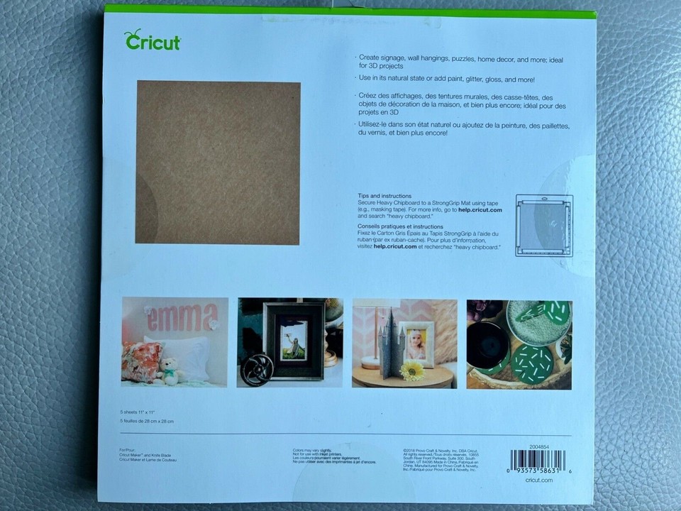 Cricut HEAVY CHIPBOARD (2mm) 5x 11"x11" Sheets - (5pk) | eBay