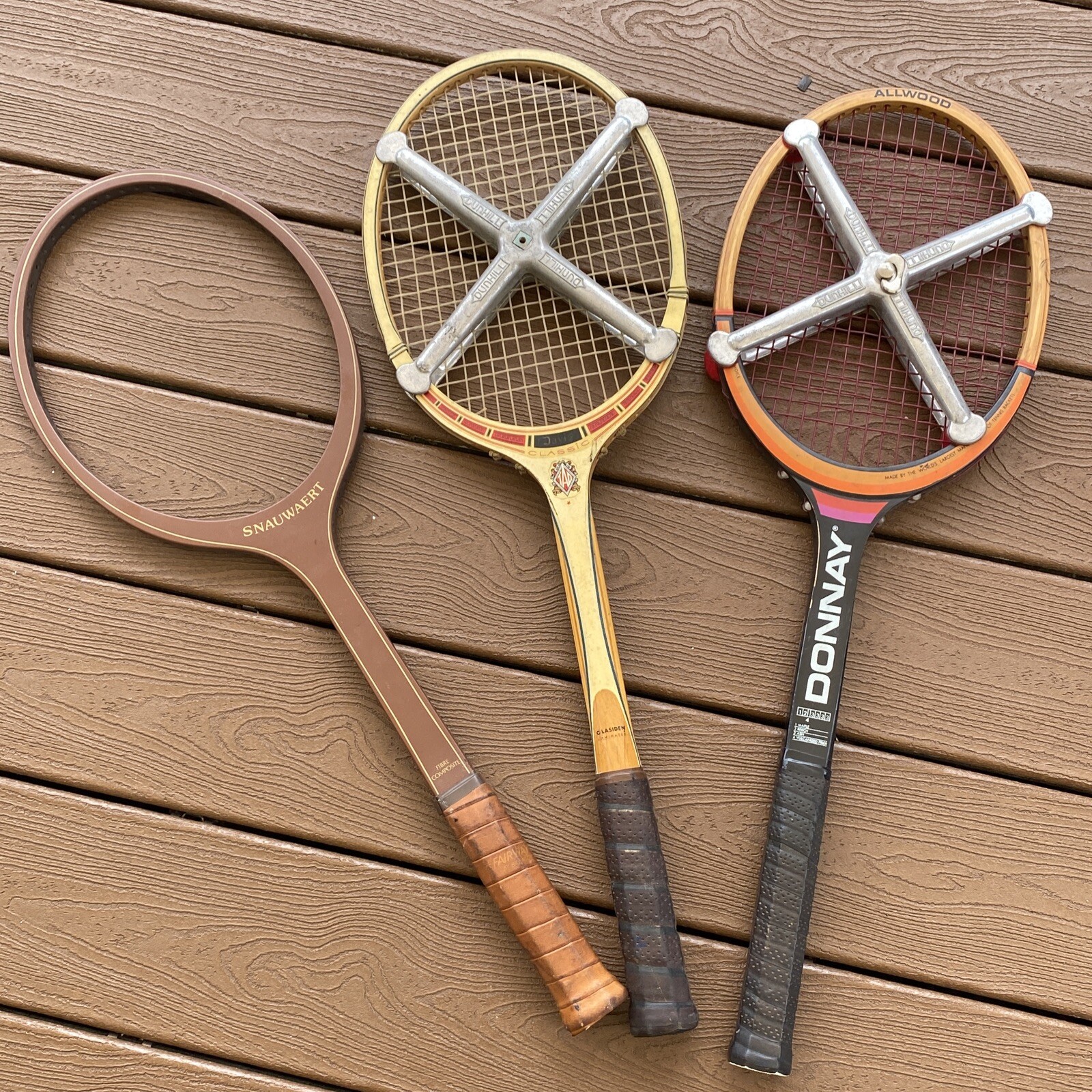 Donnay Borg Pro Allwood, TAD Davis Classic, Snauwaert, 3 Vintage Tennis ...