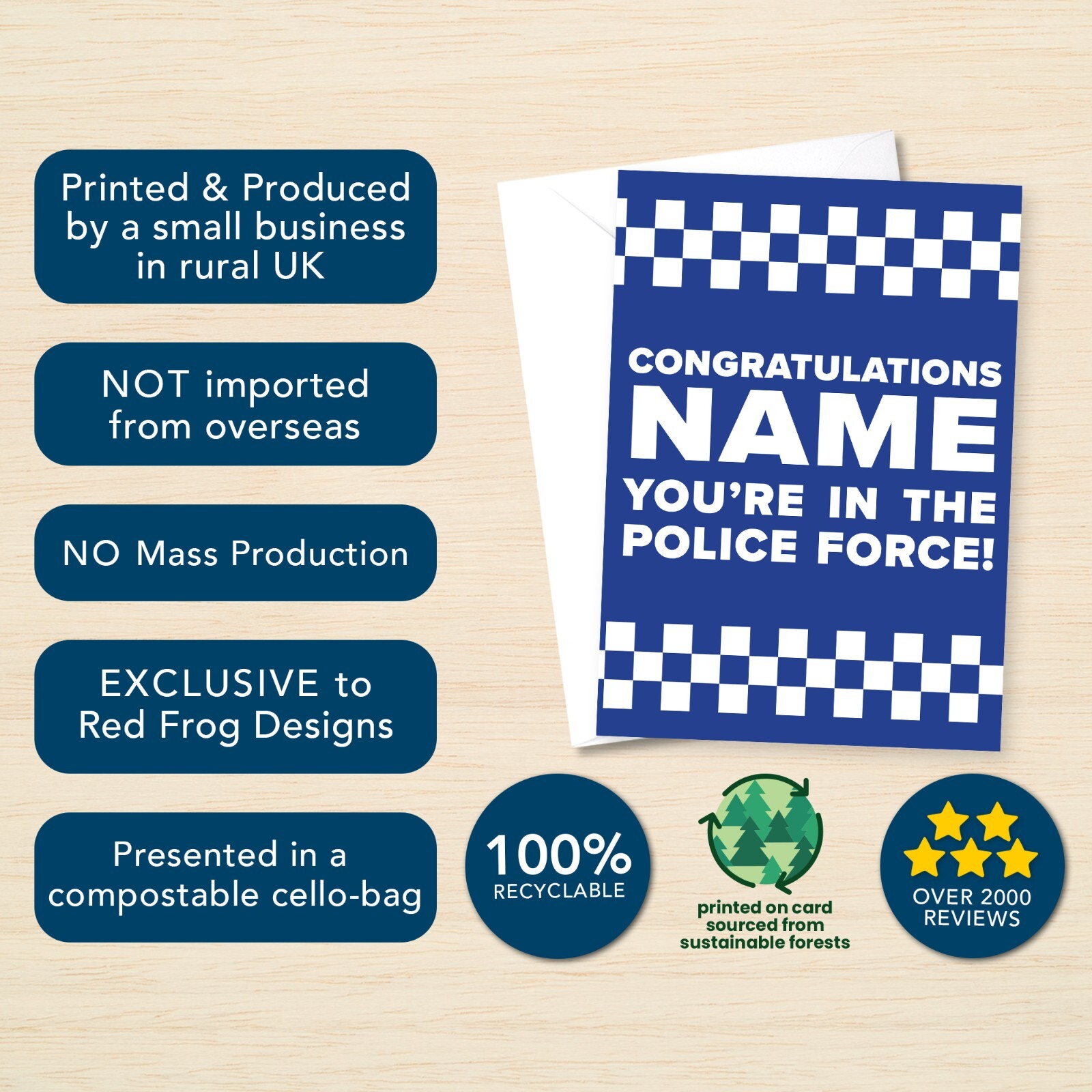 Personalised Police Force Passing Out Card Congratulations you're in ...