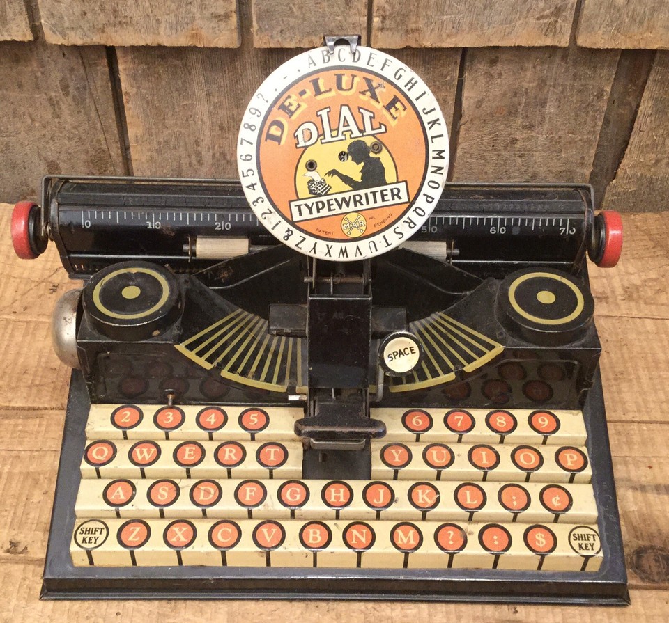 Early Vintage 1930s MARX DE-LUXE DIAL Tin Litho Typewriter Childrens ...