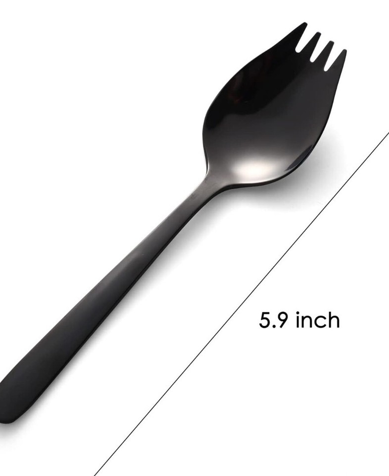 WoW Black Sporks 4 Pack Spork Stainless Steel Metal Spork Everyday ...