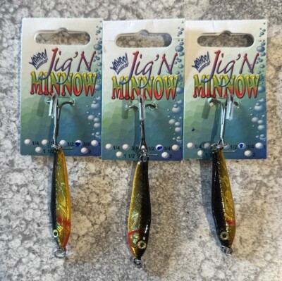 3 Packs Wahoo Jig N Minnow 3/4 Oz Black Gold | eBay