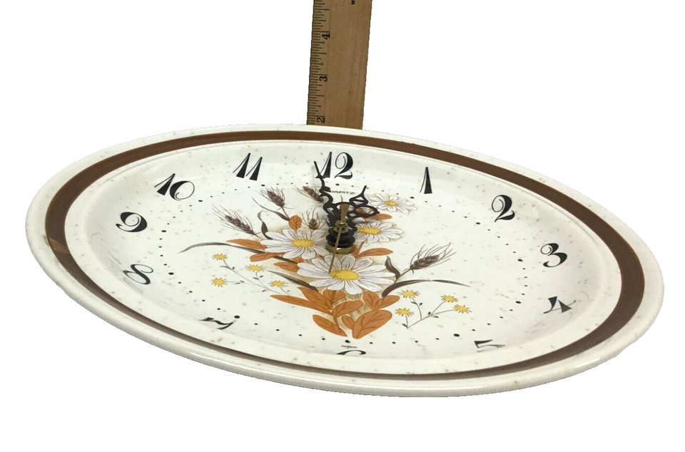 Wheat Design Ceramic Stoneware Plate Quartz Clock Vintage Japan | eBay