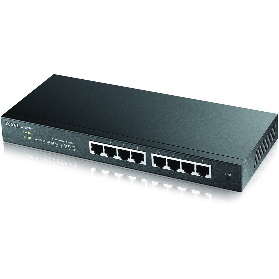 ZyXEL-New-GS1900-8 _ Fanless 8 Port GbE L2 Web Managed Desktop Switch ...