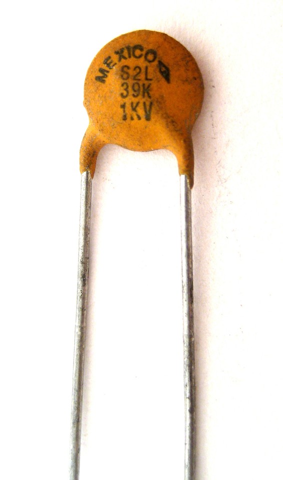 39pF 1000V Ceramic Disc Capacitors: Found in Vintage Equipment: 10/PK ...
