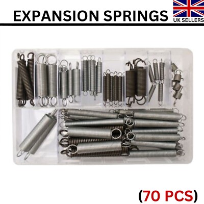 70x ASSORTED BOX OF (7 SIZES) METRIC MIXED EXPANSION SPRINGS EXTENSION ...