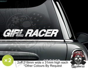 GIRL RACER 2x vinyl stickers car decal Speed Hunters graphics bumper 34 ...
