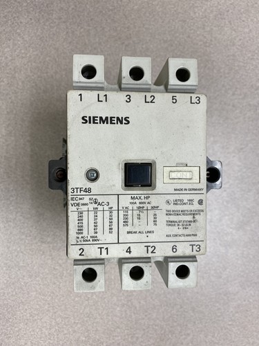 SIEMENS 3TF48 CONTACTOR 100A T9418 | eBay