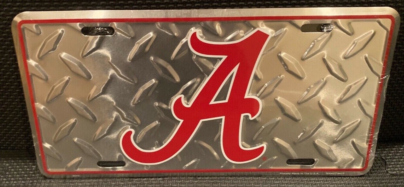 ALABAMA CAR TAG BAMA CHROME CAMO LICENSE PLATE CRIMSON TIDE METAL SIGN ...