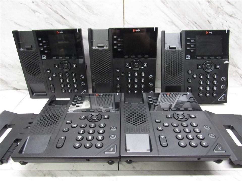 Lot of 5 Polycom VVX 350 Gigabit IP Desktop Office Phones POE TESTED ...