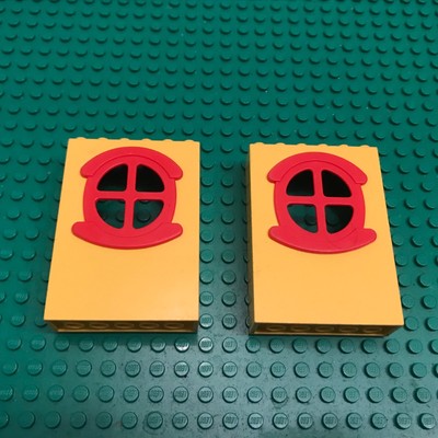 Lego x635c01 x2 Fabuland Window Fenêtre Yellow Jaune Red rouge # 3678 ...