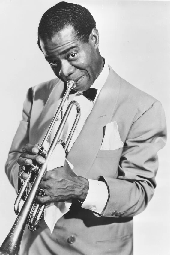 Louis Armstrong Playing Trumpet