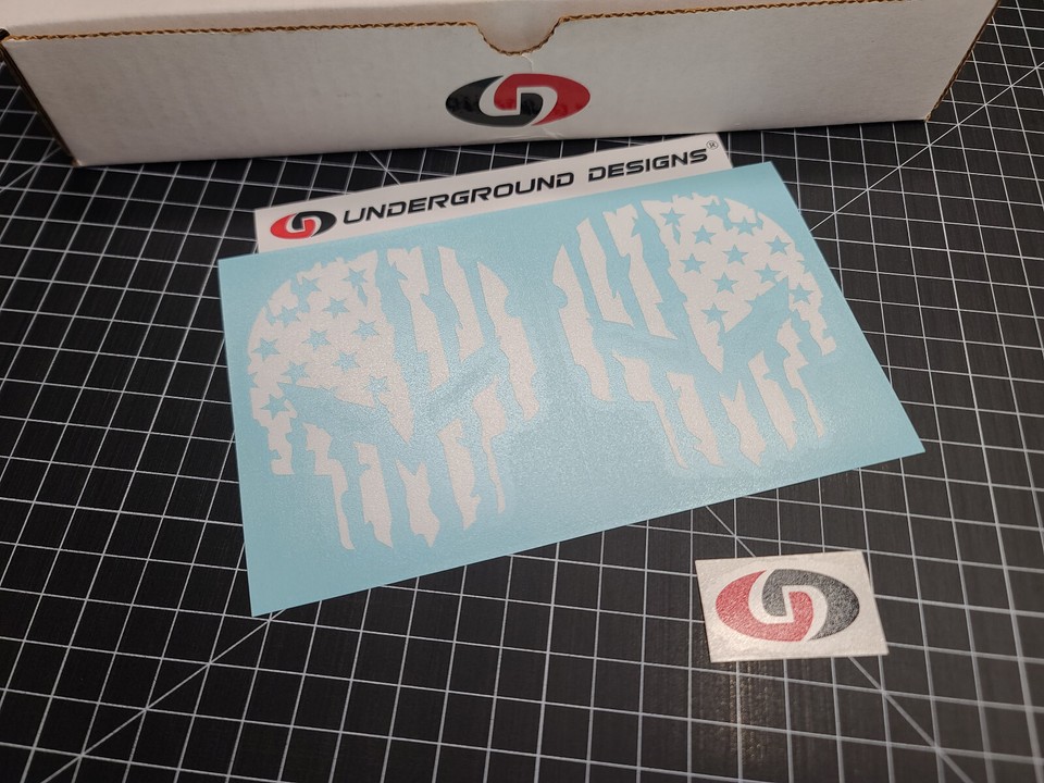 American Flag Vette Skull Decals (2pk) LSX LTX Racing Accent Stickers ...