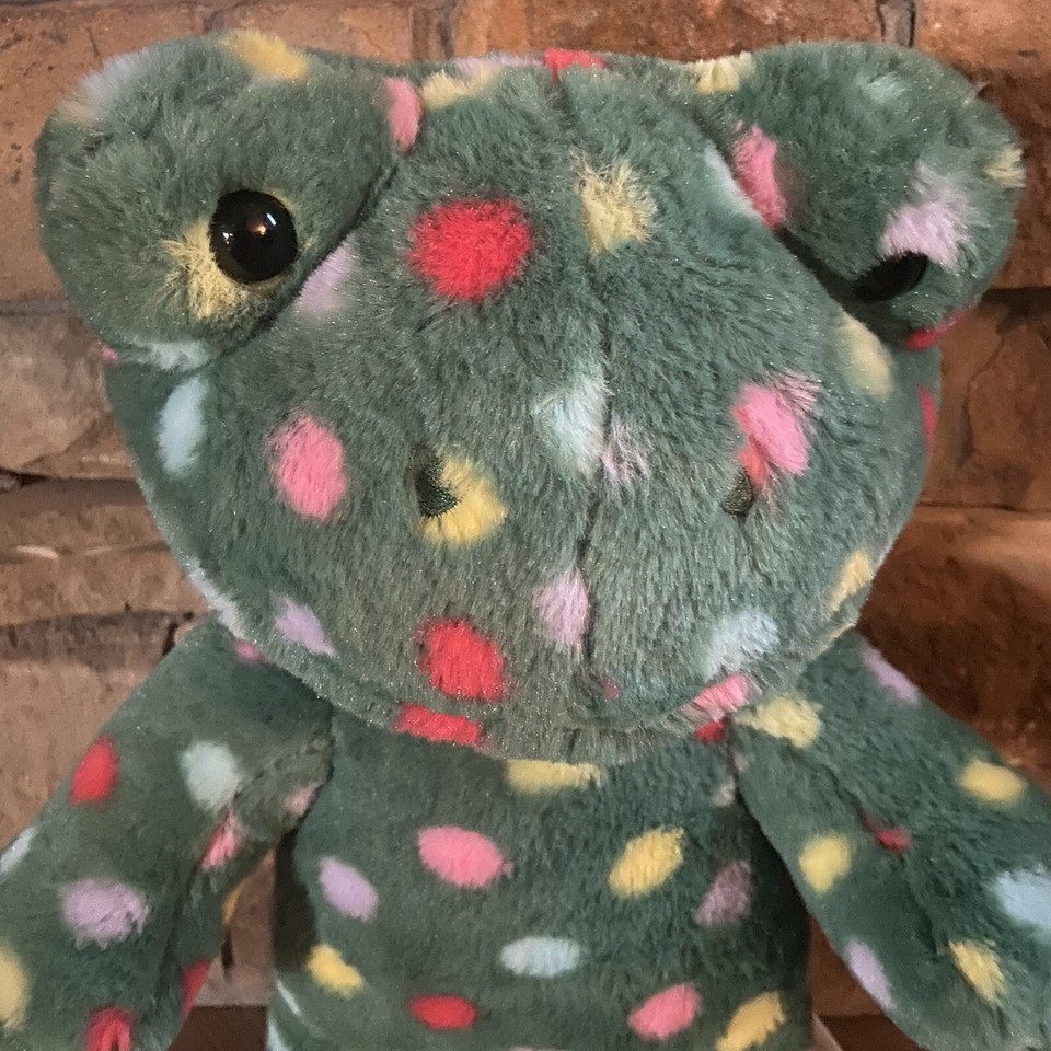 Build A Bear Jolly Jumps Frog Green Polka Dot Plush 16" Stuffed Animal ...