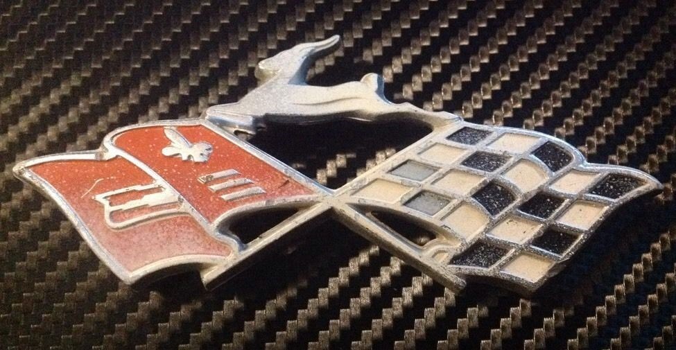 Original Vintage OEM Chevrolet Impala Car Emblem. Crossed Flags | eBay