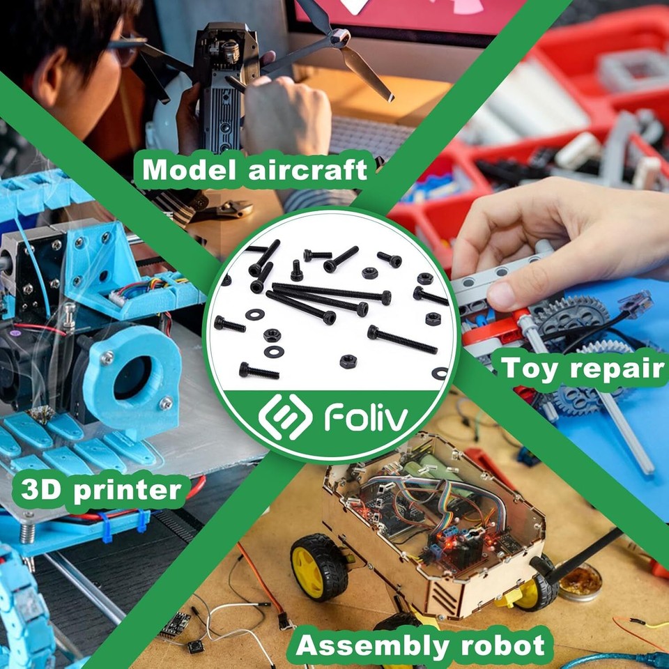 780Pcs Metric Hex Socket Head Cap Bolts& Screw & Nuts Assortment Kit ...