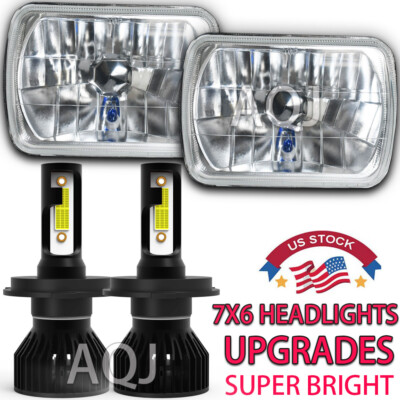 7"X6" inch Sealed Beam Upgraded Headlight Conversion High/Low Beam+ ...