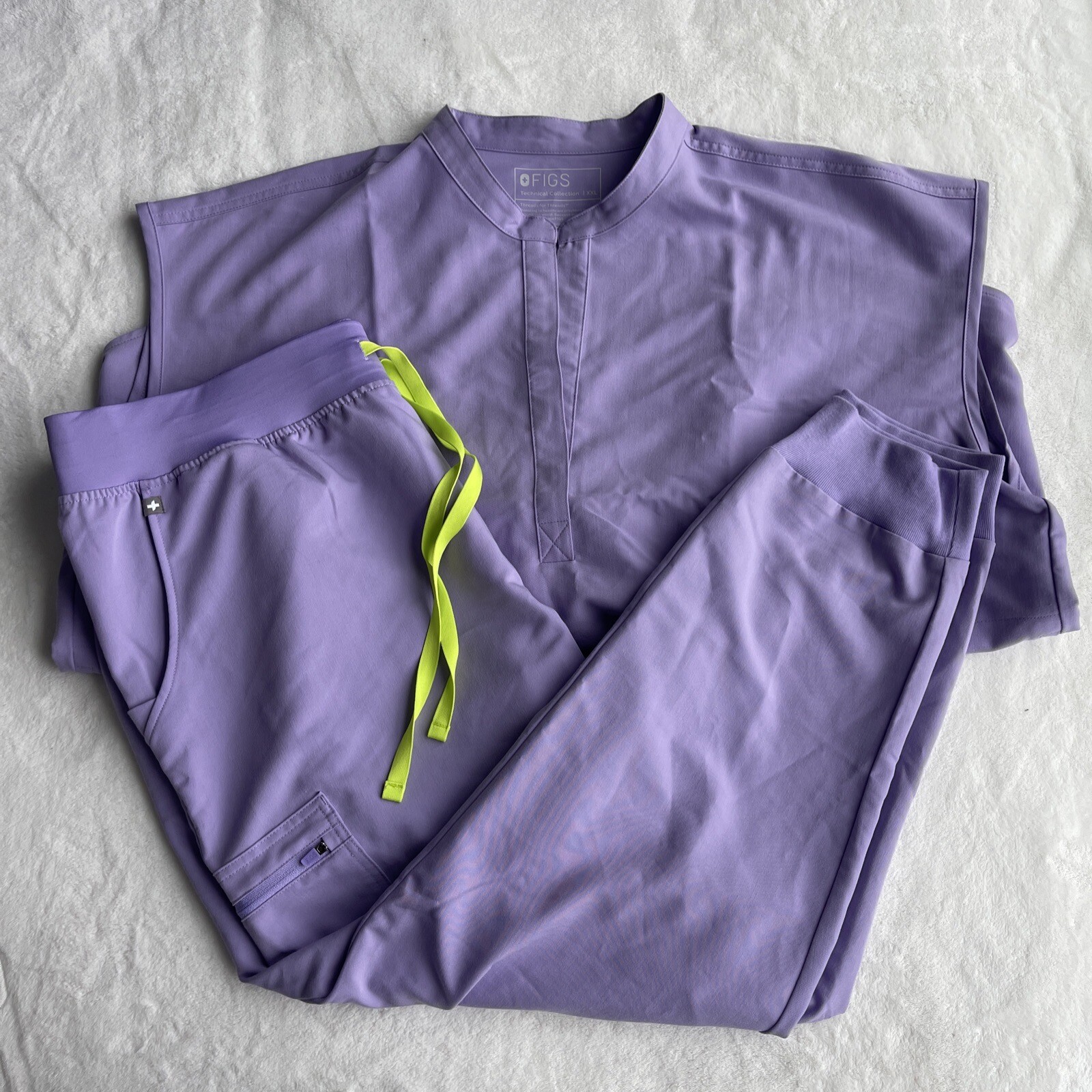 FIGS Scrubs Lavender Dew Womens Set Rafaela Top XXL Zamora Bottoms 3XL ...