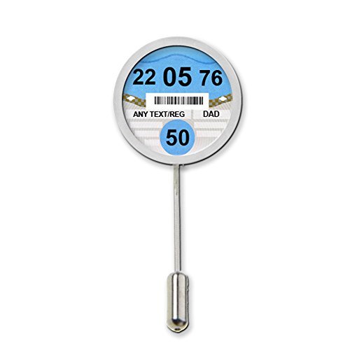 Personalised Blue Car Tax Disc Any Name, Age & Date Of Birth Stick Pin ...