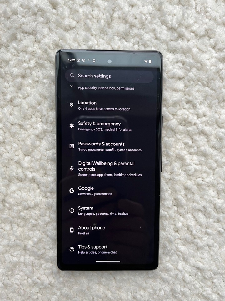 Google Pixel 7a 5G Unlocked (GWKK3) 128GB Black Bootloader Unlockable ...