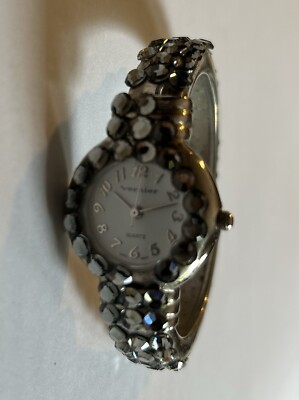 Vintage Vernier Quartz Cuff Watch With Rhinestones | eBay