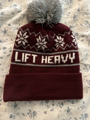 Lift Heavy Bacon And Barbells Powerlifting Beanie Pom Hat Cap Winter ...