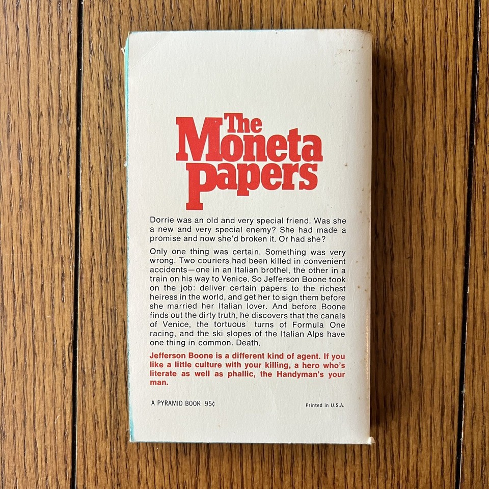 Jefferson Boone Handyman: The Moneta Papers by Jon Messman Vintage ...