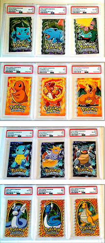 1999 TOPPS POKEMON PSA GRADED SET 1-12 MOVIE DIE CUT EMBOSSED EVOLUTION ...