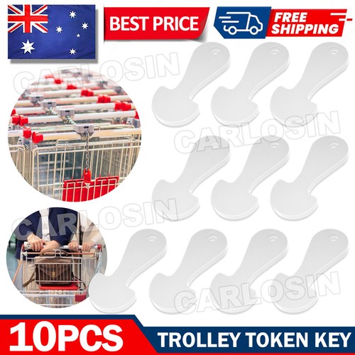 10x Removable Shopping Trolley Coin Token Key Unlocker Woolworths Coles ...