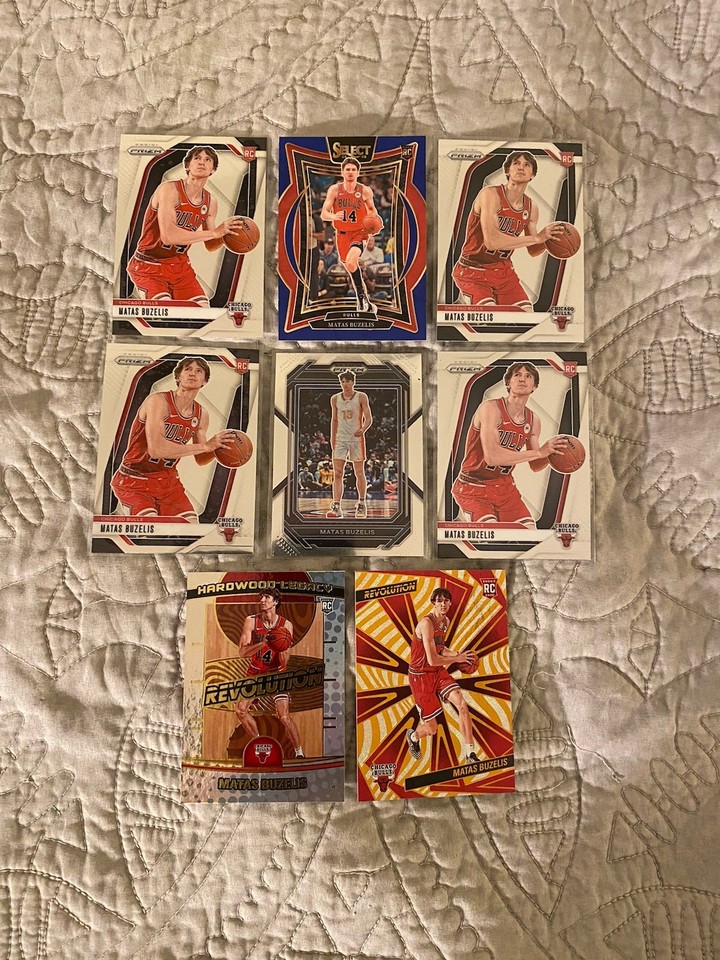 Matas Buzelis Prizm #252 Rookie Cards and Inserts Lot of 8- Chicago ...