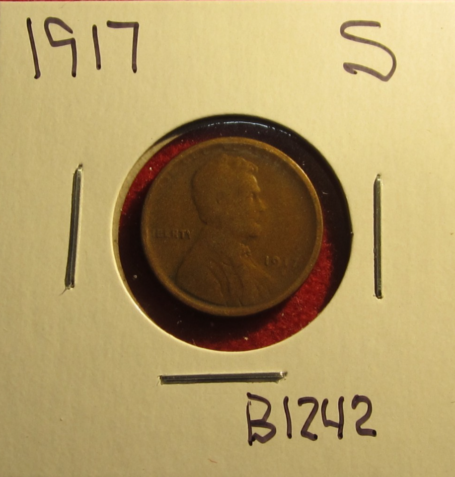 1917 S Lincoln Wheat Cent/Penny - Circulated - Actual Coin B1242 | eBay