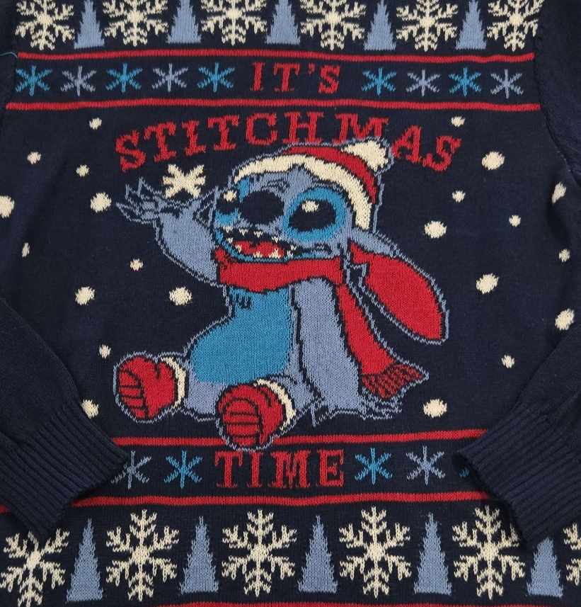 NWOT Disney Stitch Christmas Sweater "It's Stitchmas Time" Youth 14-16 ...