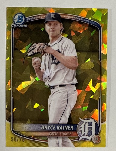 Bryce Rainer 2025 Bowman Chrome Sapphire Yellow Refractor #d 59/75 # ...