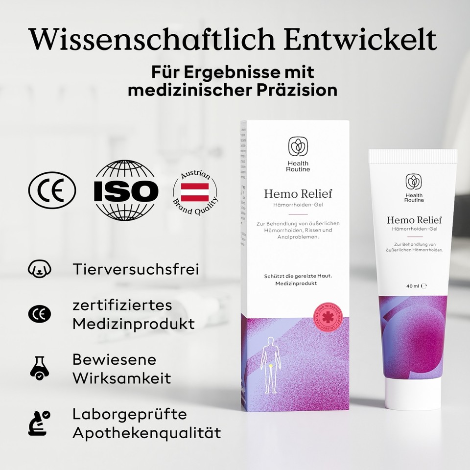 Hemo Relief — Hämorrhoiden Salbe —Beruhigt gereizte Haut, reduziert ...