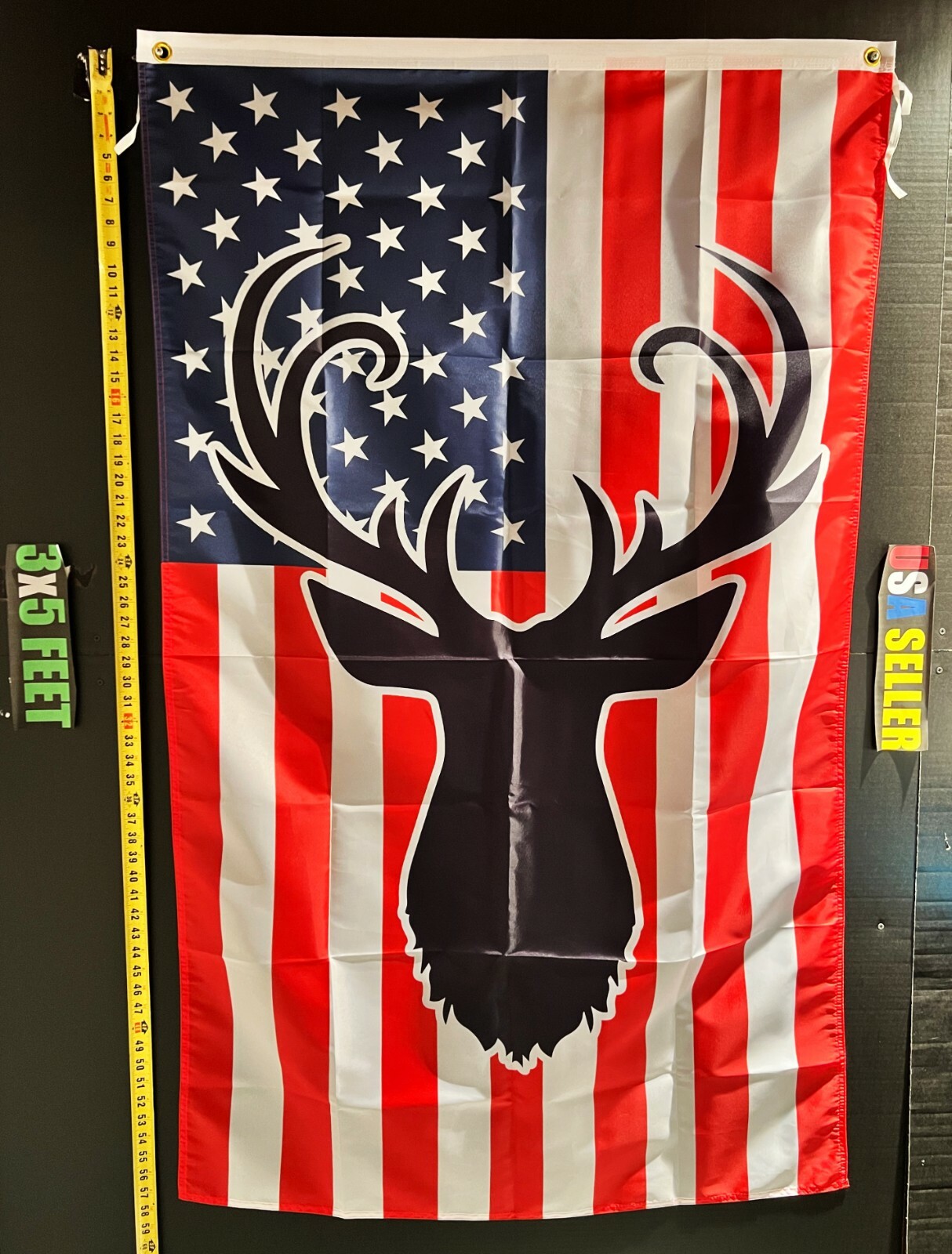 Hunting Flag FREE USA SHIP Deer Antler Flag Fishing Guns Redneck USA ...